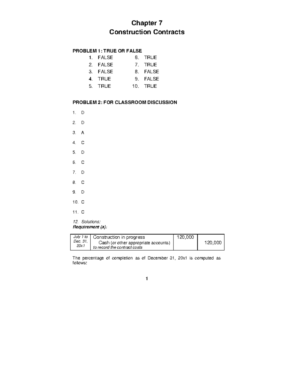 Chapter 7 Construction Contracts - Chapter 7 Construction Contracts ...