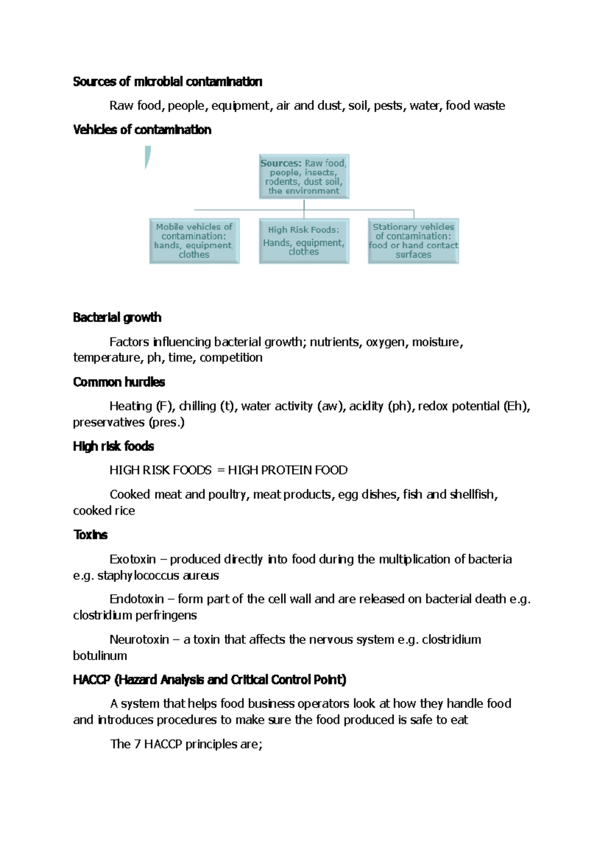 Sources of microbial contamination - ) High risk foods HIGH RISK FOODS ...