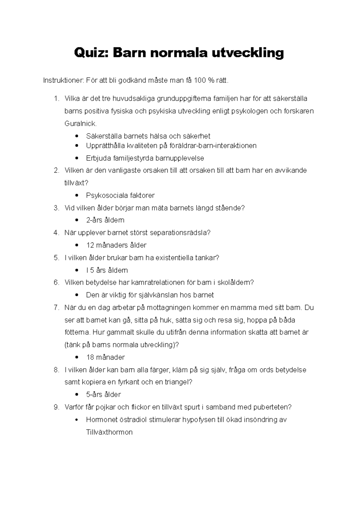 Quiz-Barn normala utveckling - Quiz: Barn normala utveckling ...