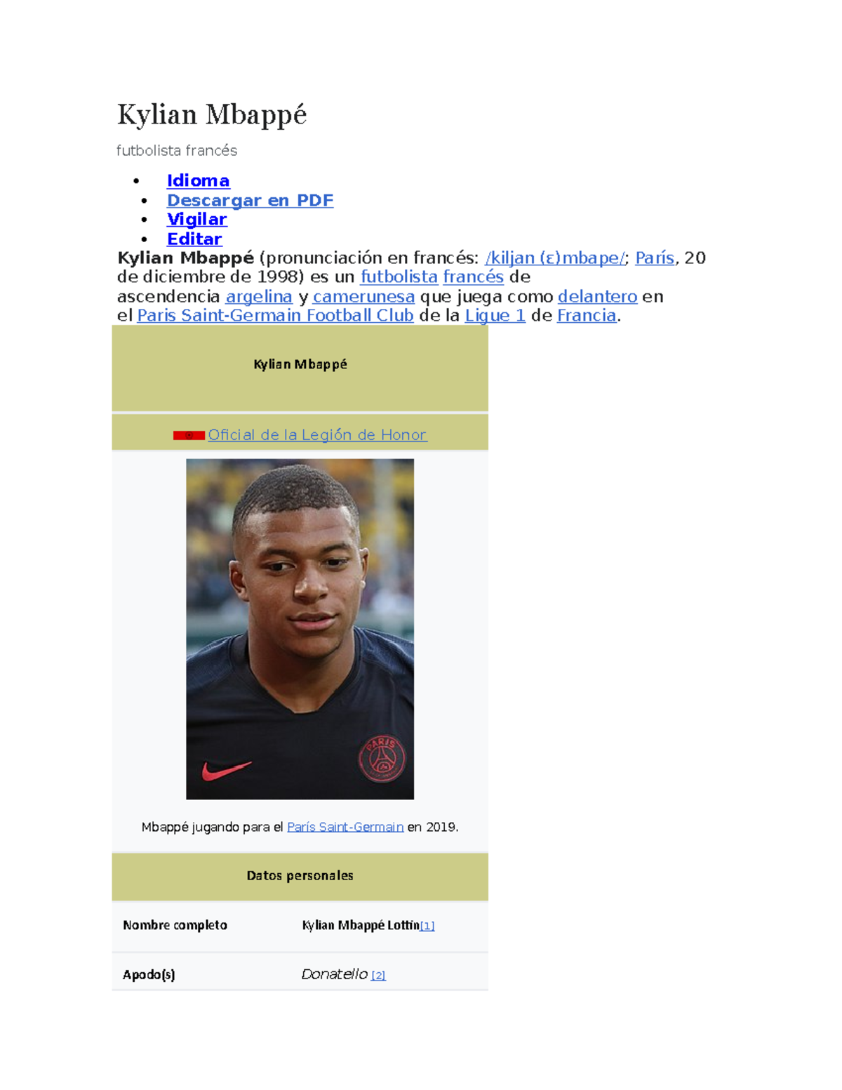 The history of the mbappe - Kylian Mbappé futbolista francés Idioma ...