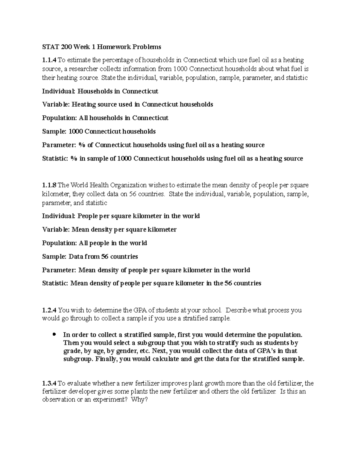 Week 1 Homework Problems - STAT 200 Week 1 Homework Problems 1.1 To ...