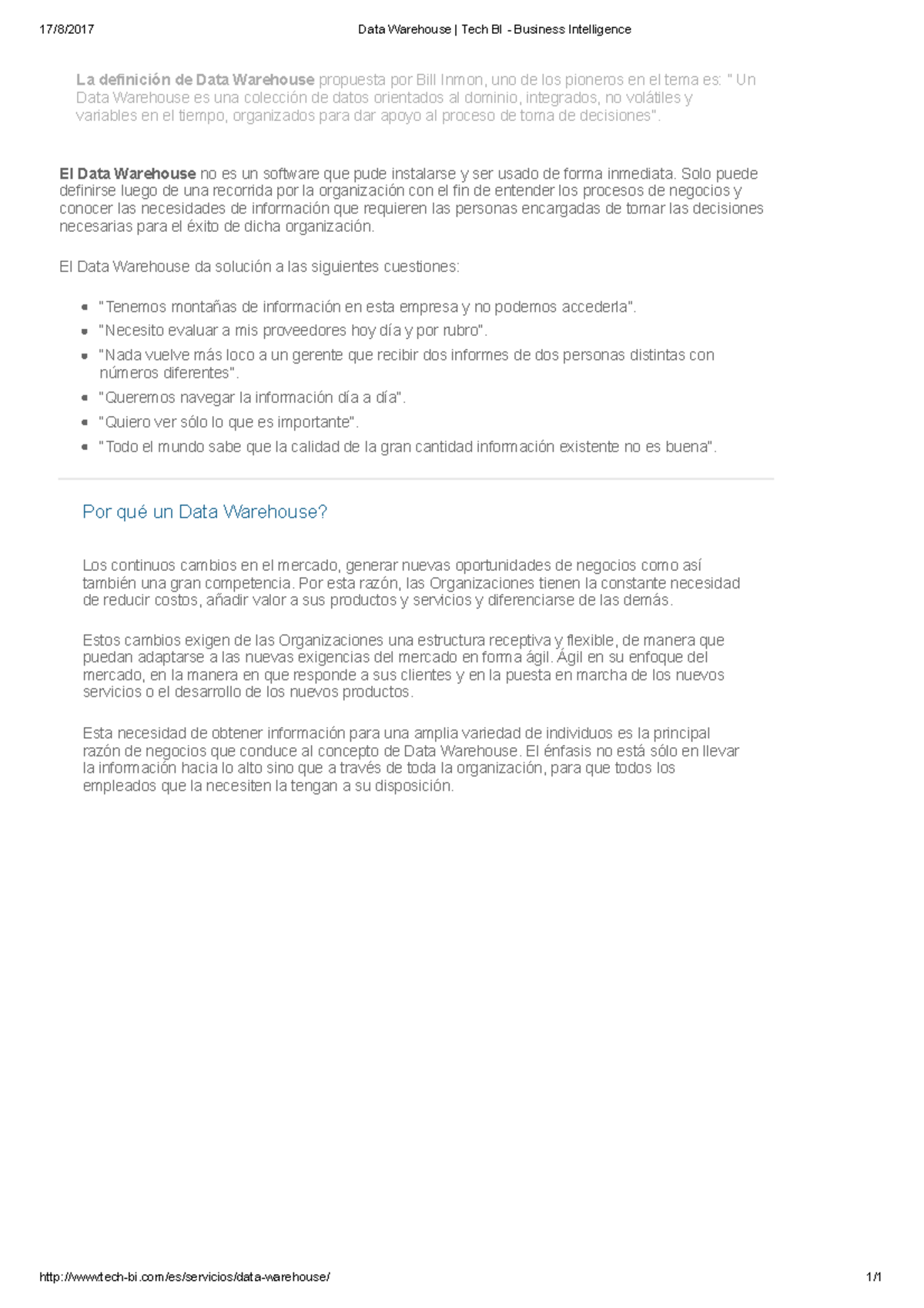 3A Por que Data Warehouse - 17/8/2017 Data Warehouse | Tech BI ...