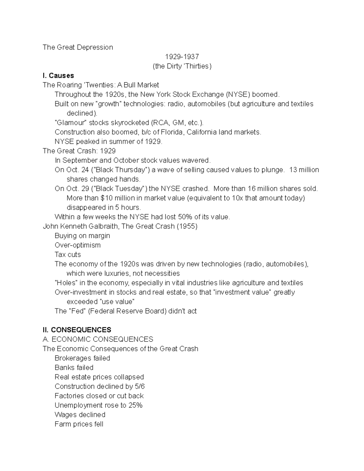 History- The Great Depression - The Great Depression 1929- (the Dirty ...