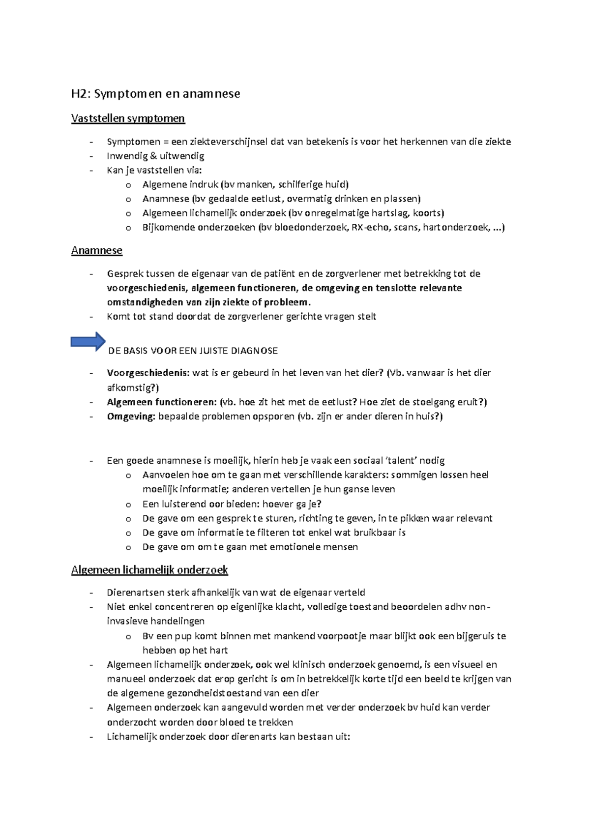 Hoofdstuk 2 symptomen en anamnese - H2: Symptomen en anamnese ...