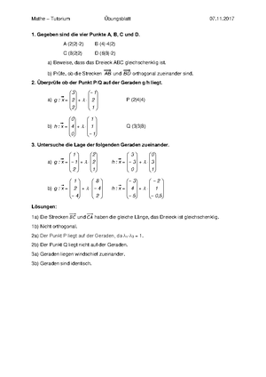 1 Tutorium Physik 2 - Tutorium Physik – 29. September 2017 Formeln ...