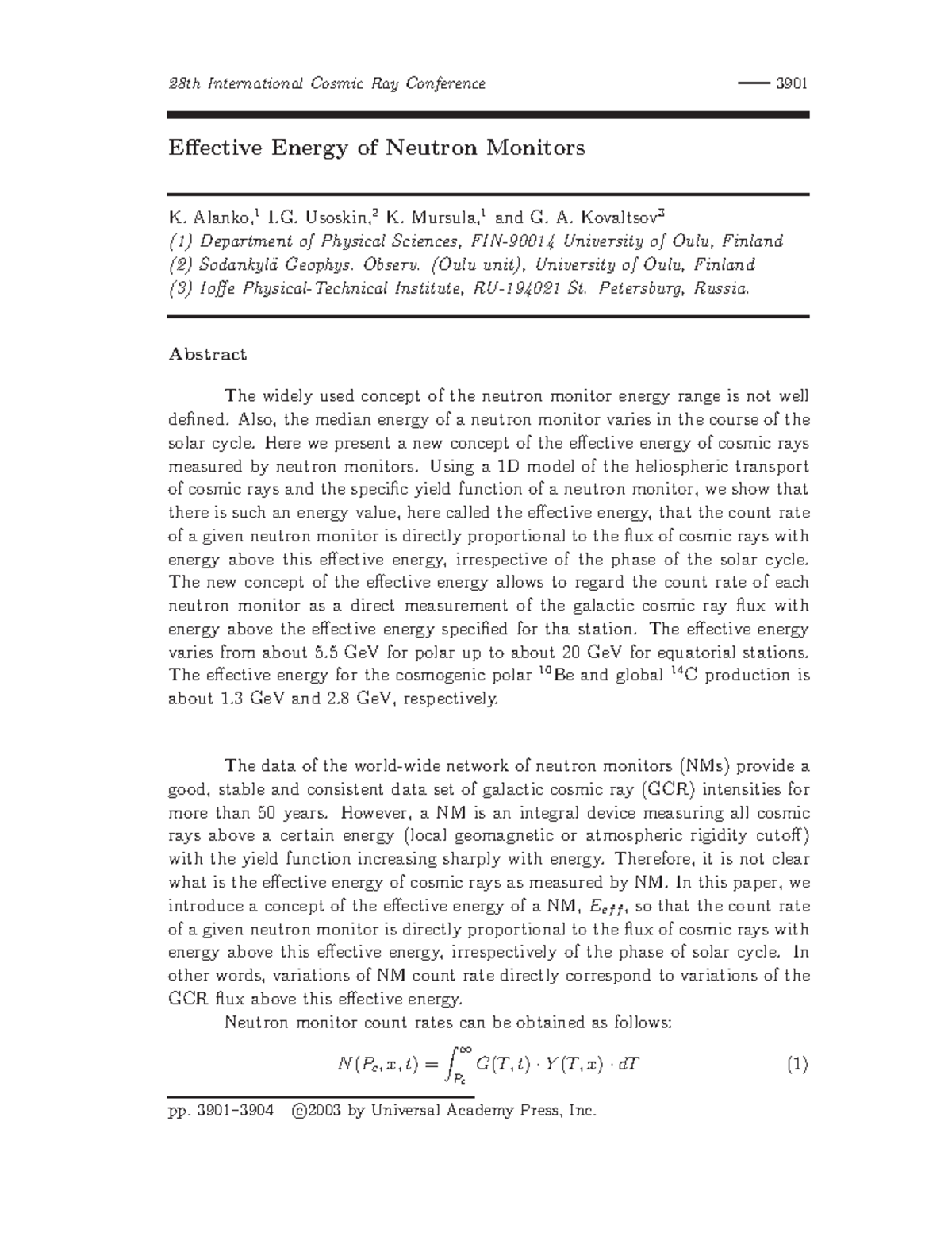 Effective energy of NM - 28th International Cosmic Ray Conference 3901 ...