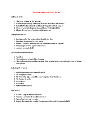 History Notes - Annaka Watts 08/25/ Native American History Getting to ...