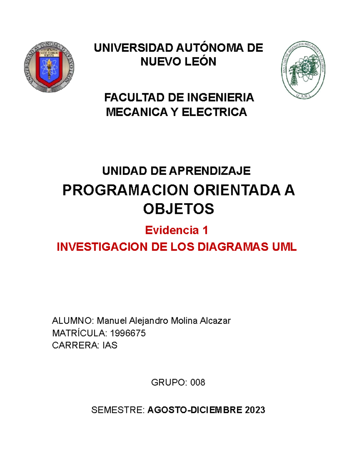 Investigacion de UML - afafafwafa - UNIVERSIDAD AUTÓNOMA DE NUEVO LEÓN ...