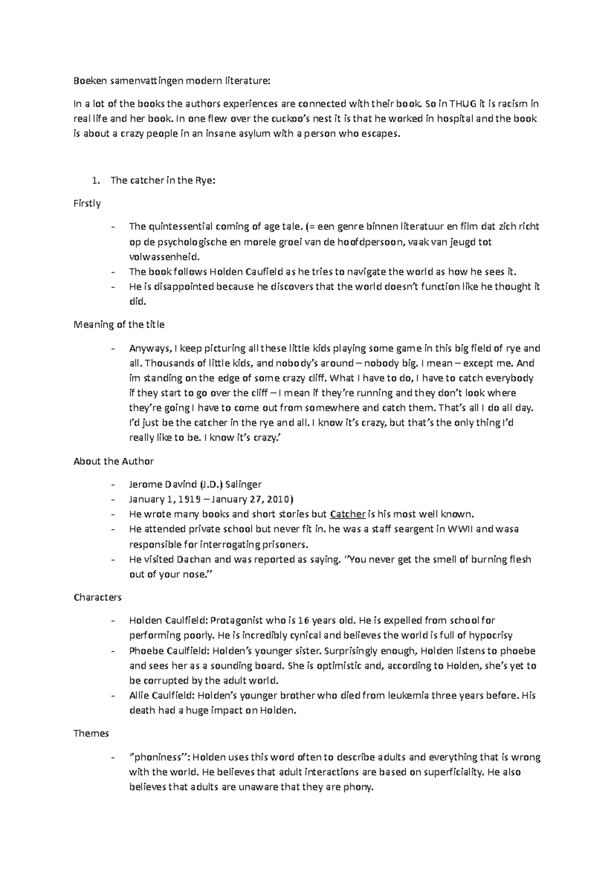 Samenvattingen en aantekeningen boeken modern literature - Boeken ...