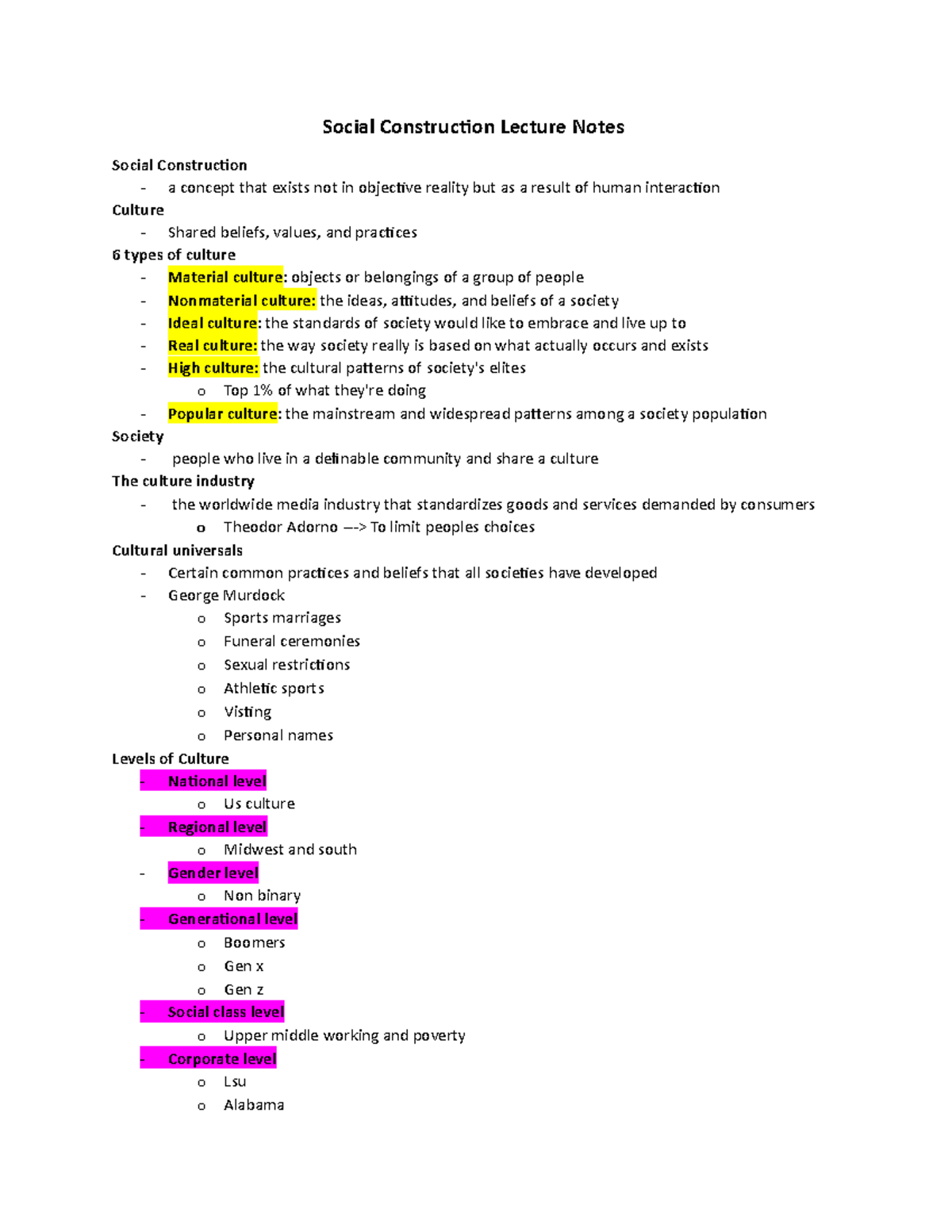 Social Construction - Symbols - Gestures objects and words that form ...