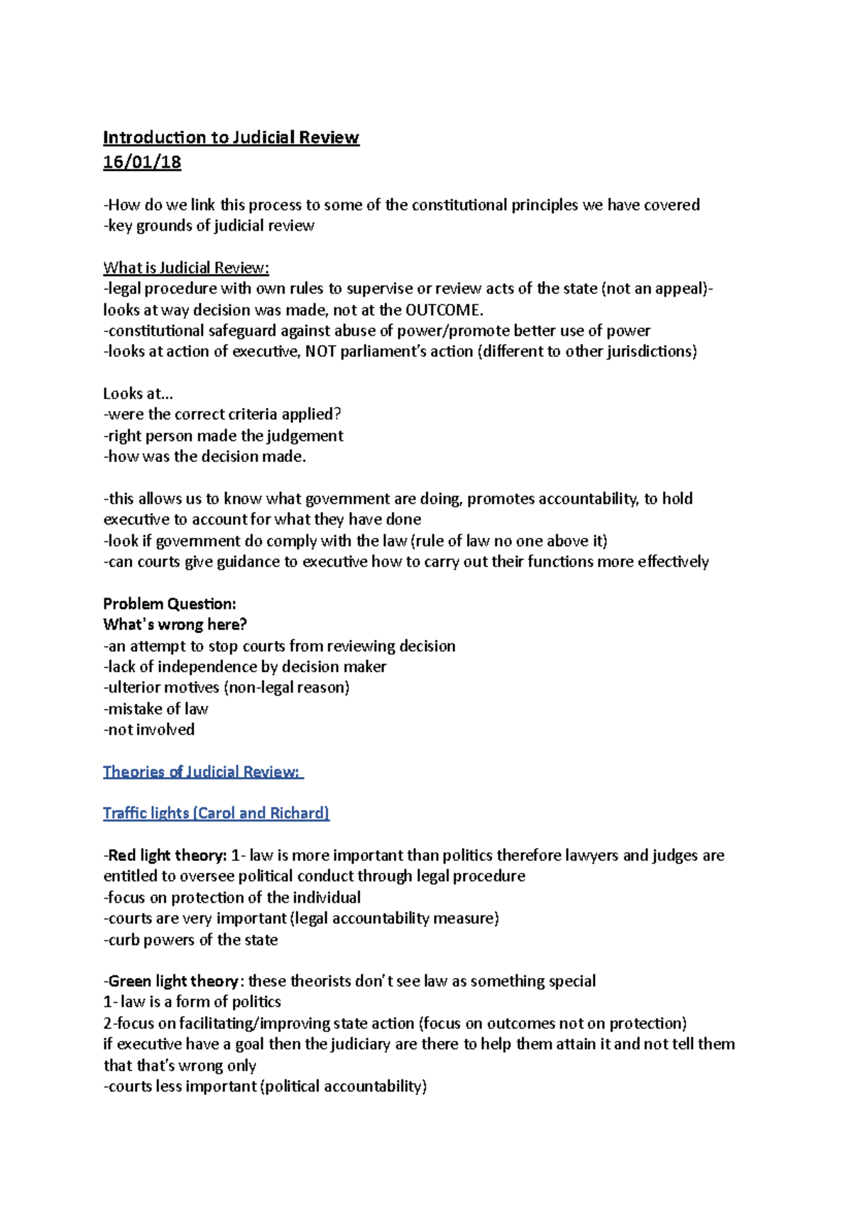 Introduction to Judicial Review - Introduction to Judicial Review 16/01 ...