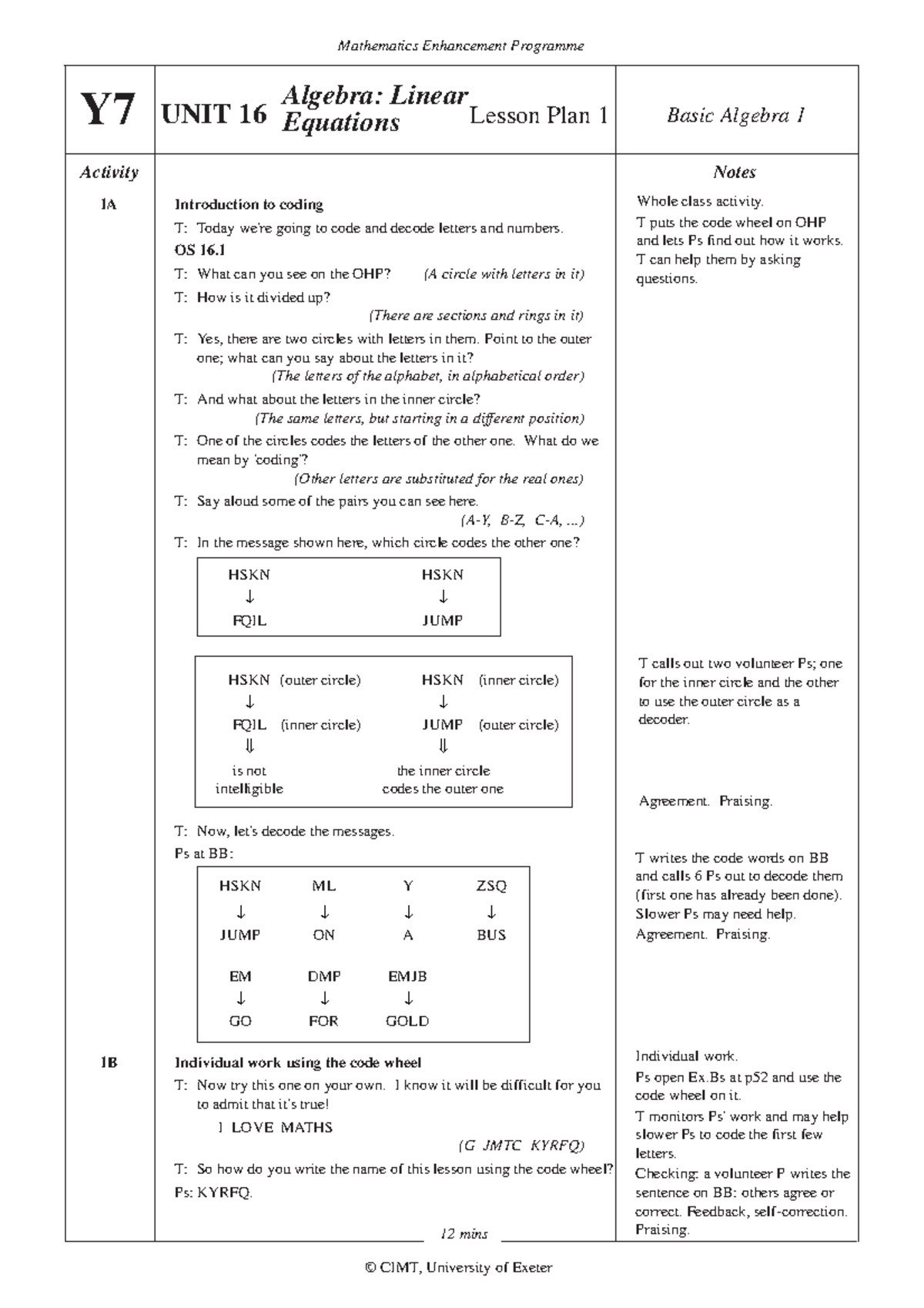 Unit 16 Algebra Linear Equations Lesson Plan And Notes Mathematics unit-16-algebra-linear-equations-lesson-plan-and-notes-mathematics