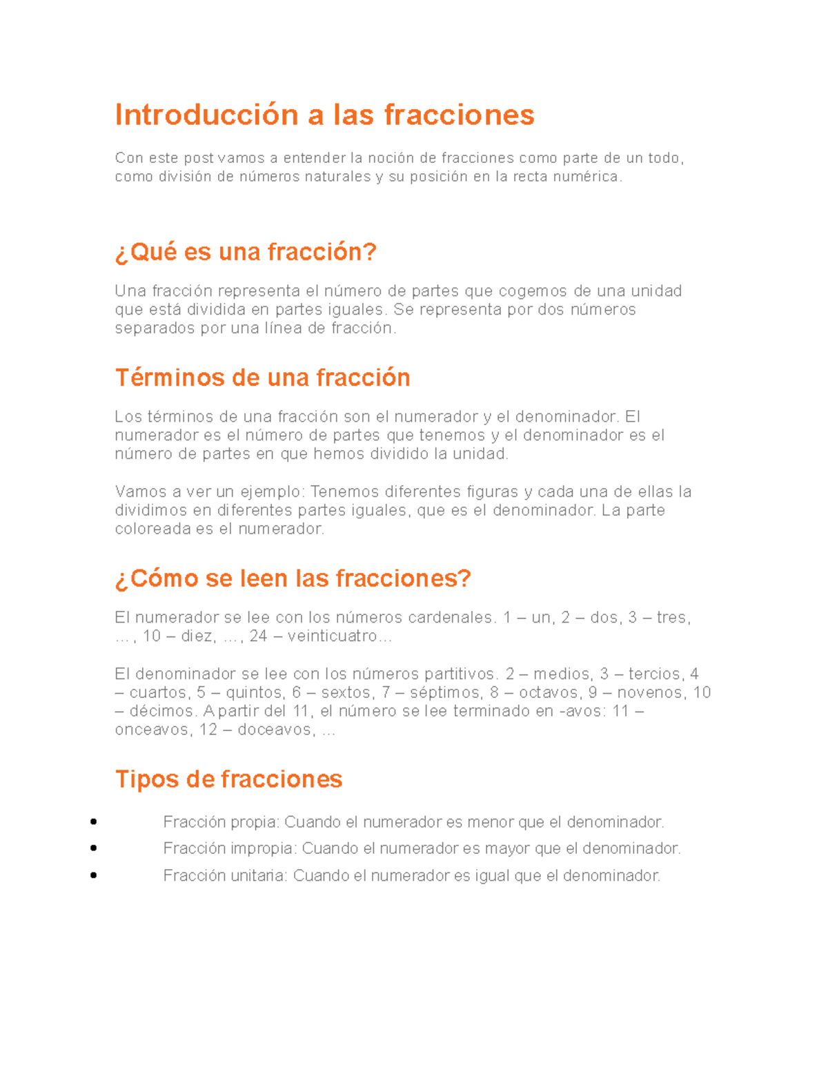 Introducción a las fracciones - Introducción a las fracciones Con este ...