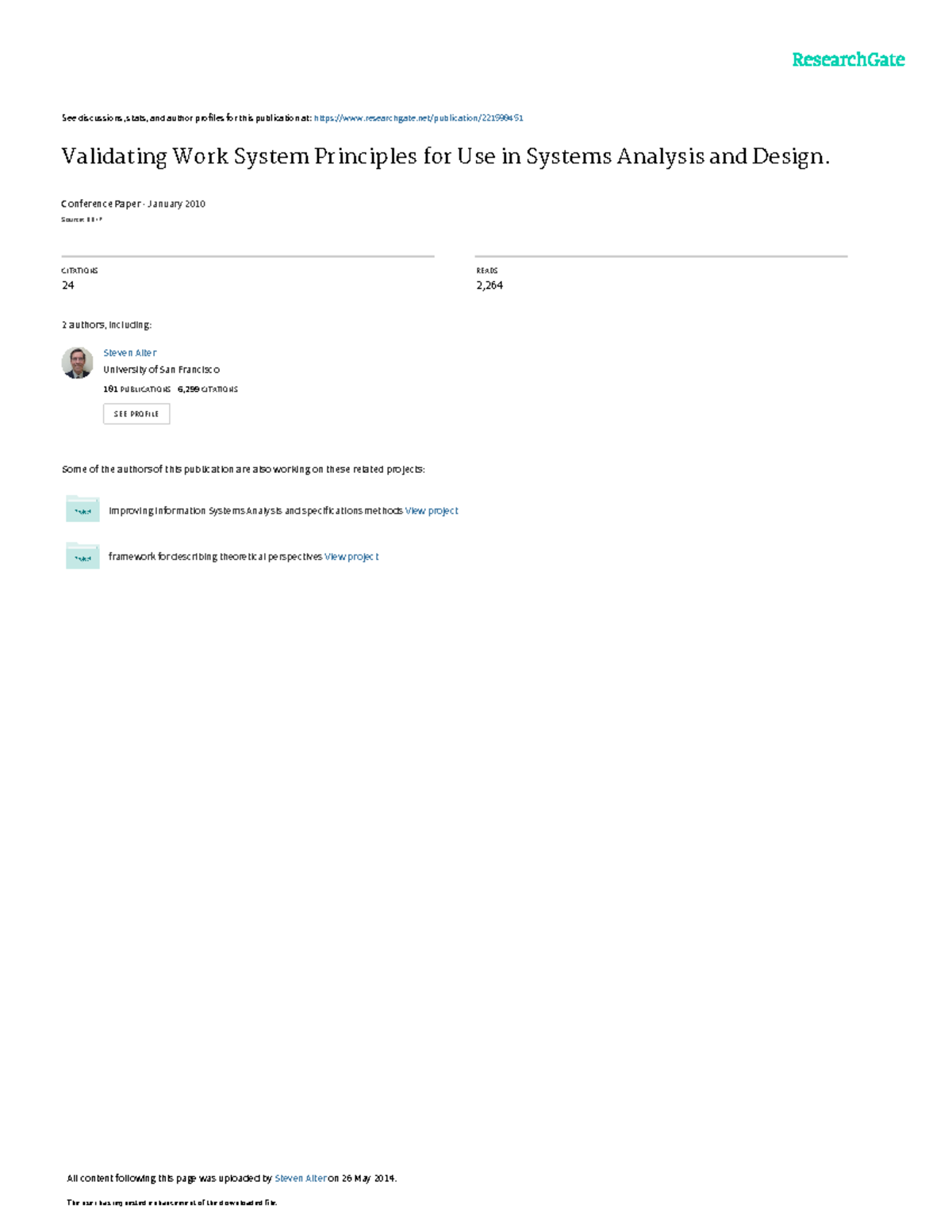 ICIS2010-Validating Work System Principlesfor Usein Systems Analysis ...