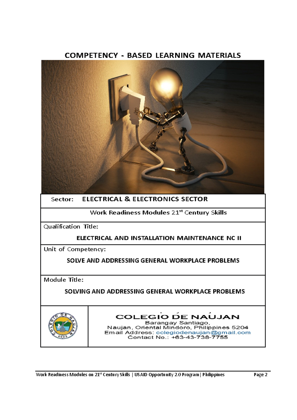 3. Solving-and-Addressing-General-Workplace-Problems For Training Only - COMPETENCY - BASED ...