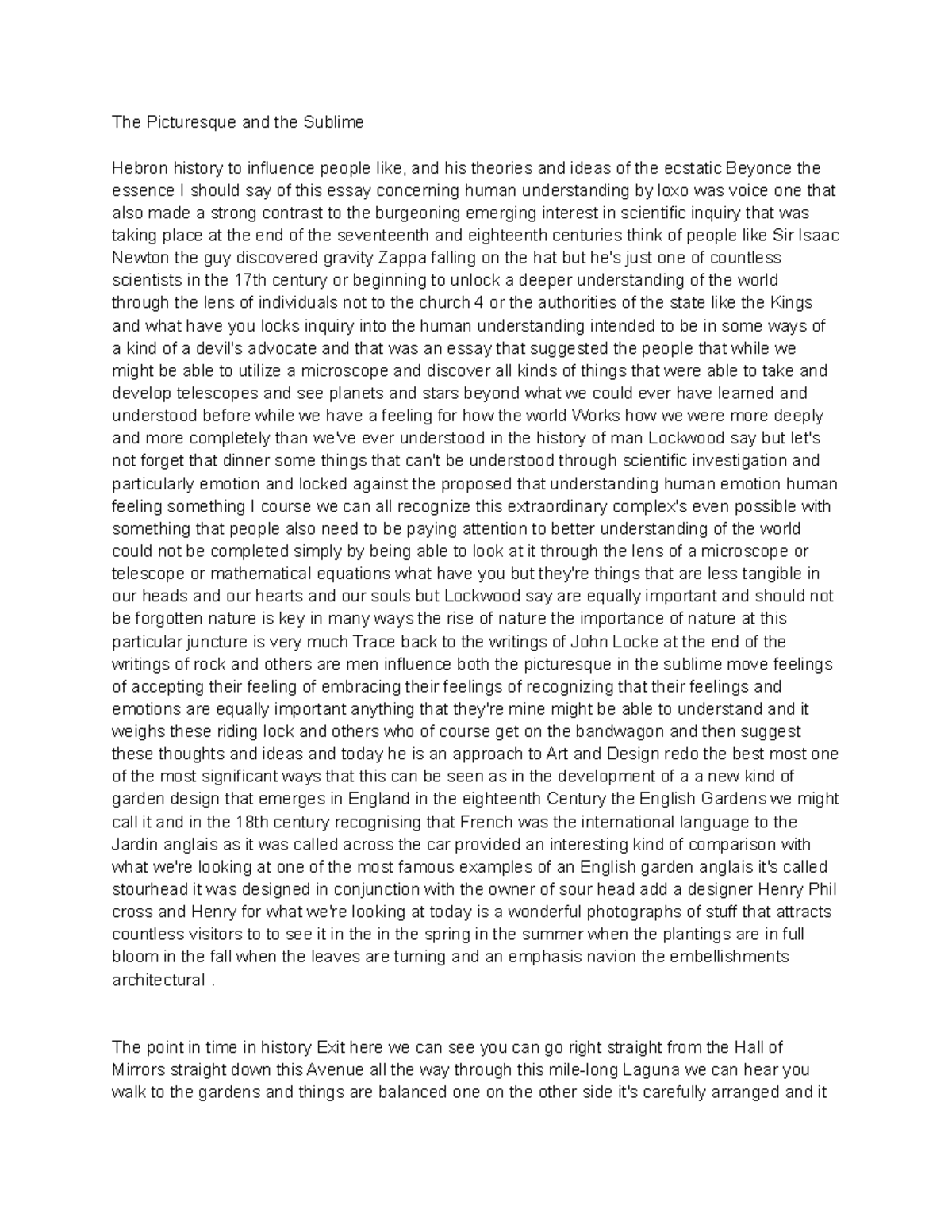 Unit 2 ( Class 4-5) - The Picturesque and the Sublime Hebron history to ...