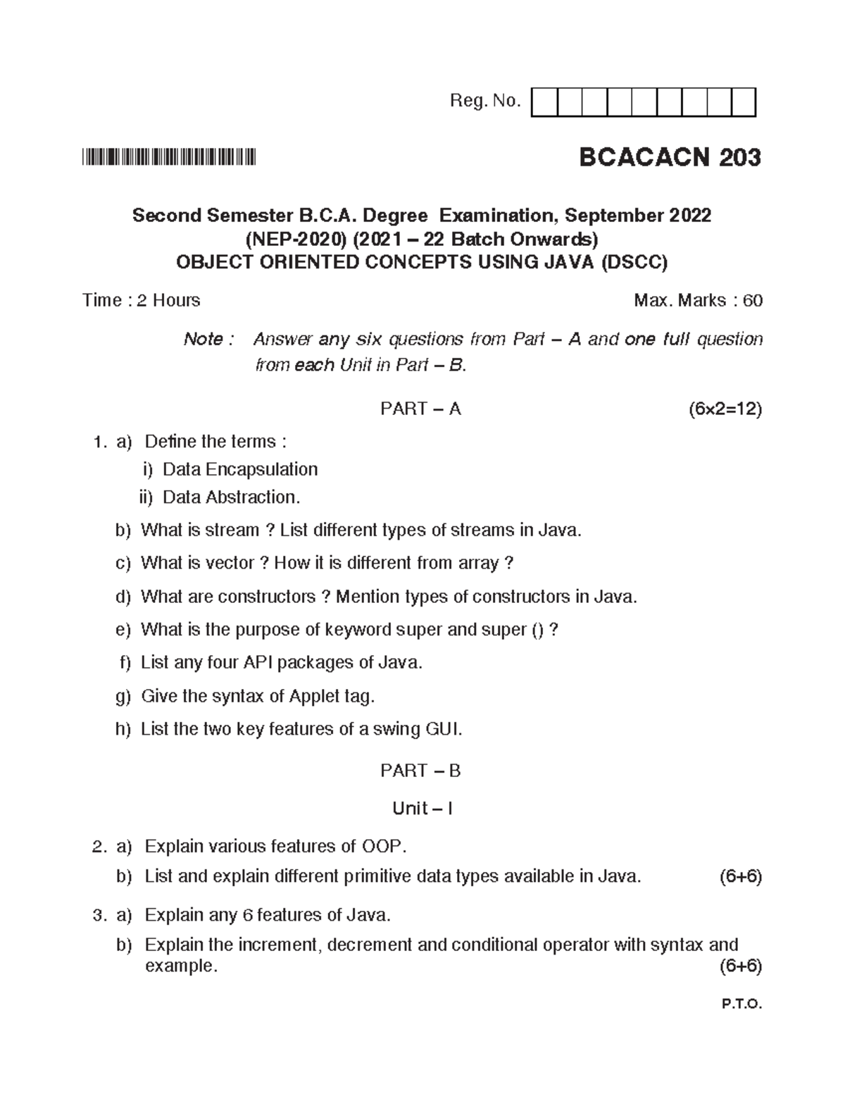 Bcacacn 203 - Question paper - BCACACN203 BCACACN 203 Second Semester B ...