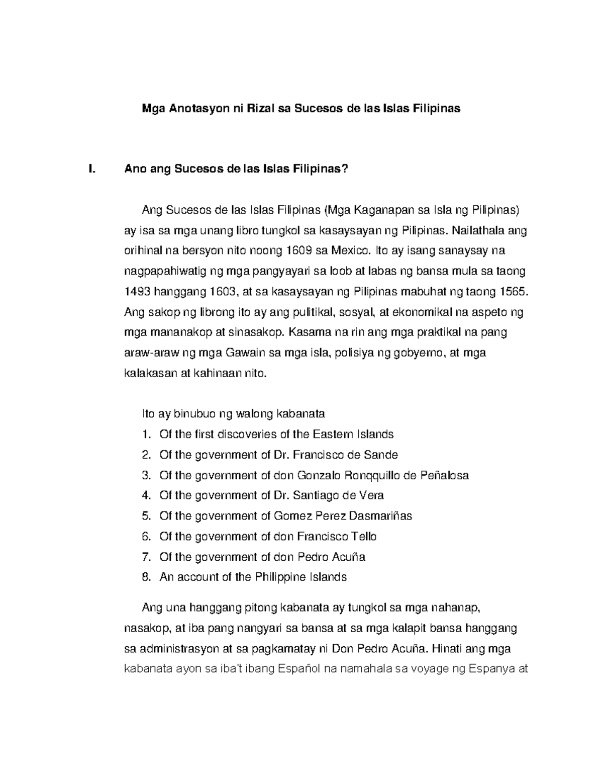 450257738 Written Report in Rizal docx - Mga Anotasyon ni Rizal sa Sucesos de las Islas ...