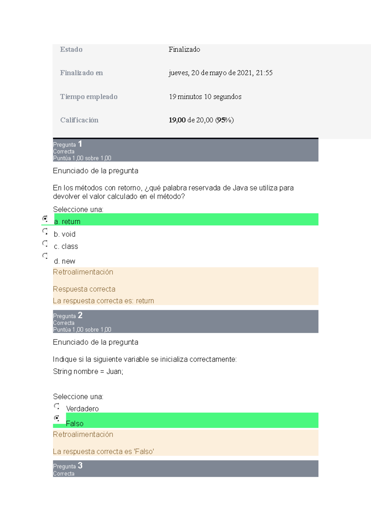 Java Parcial 01 - examen - Estado Finalizado Finalizado en jueves, 20 ...