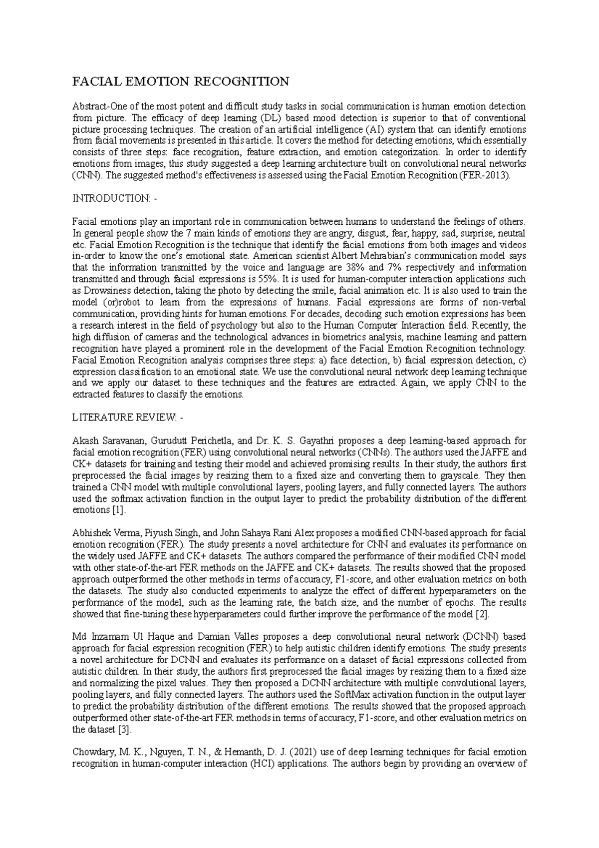 Real time facial emotion recognition - FACIAL EMOTION RECOGNITION ...