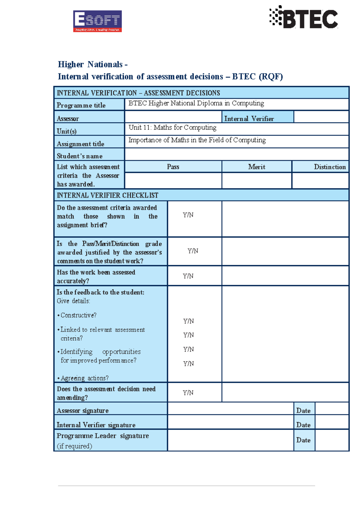 Unit 11 maths for computing - Higher Nationals - Internal verification ...