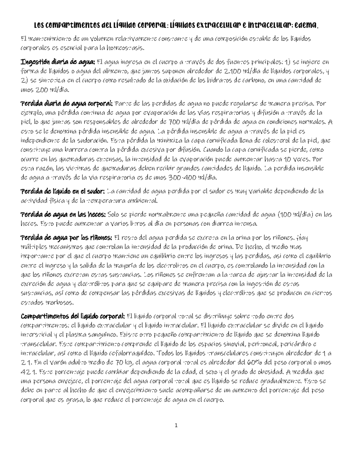 Capitulo 25 guyton - Los compartimentos del líquido corporal: líquidos extracelular e ...