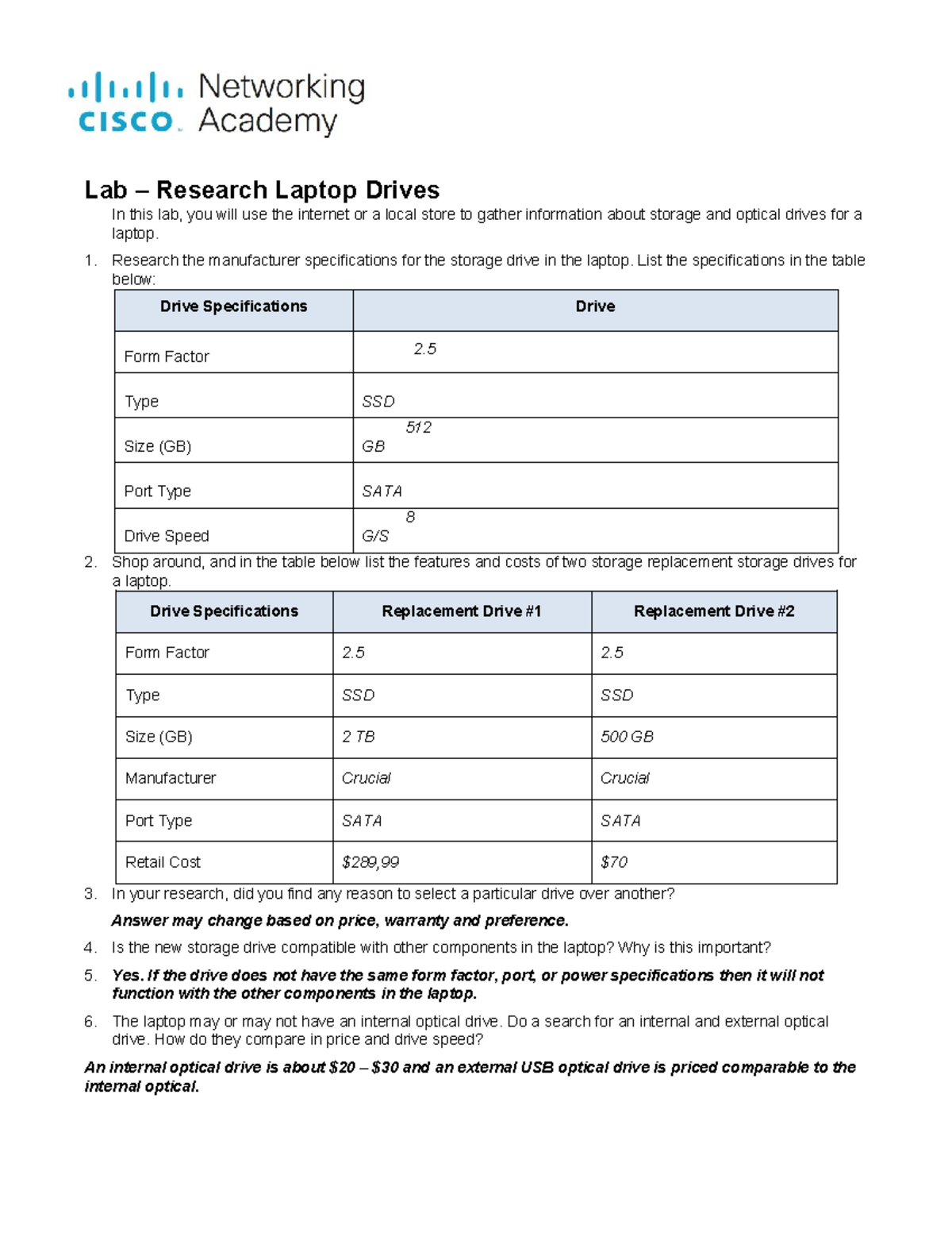 7.3.2.10 Lab - Research-Laptop-Drives - Lab – Research Laptop Drives In ...