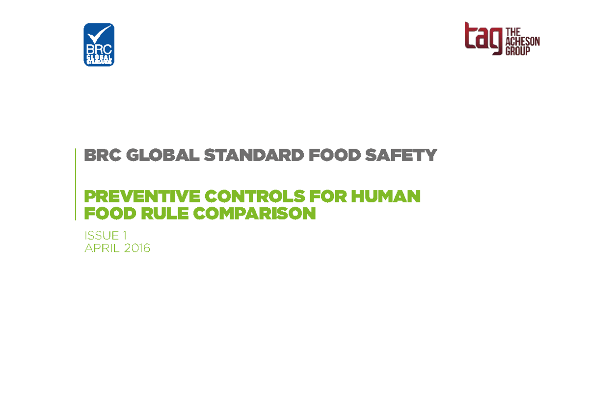 Brctag-guidance-document - BRC GLOBAL STANDARD FOOD SAFETY PREVENTIVE ...