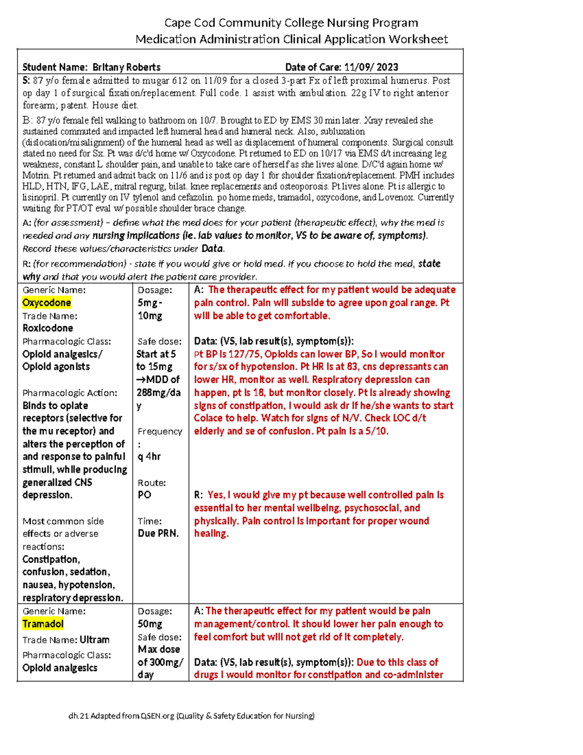 Med SBAR- medication - Cape Cod Community College Nursing Program ...