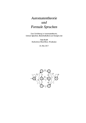 Automatentheorien und formale Sprachen - Automatentheorie: Modellierung ...