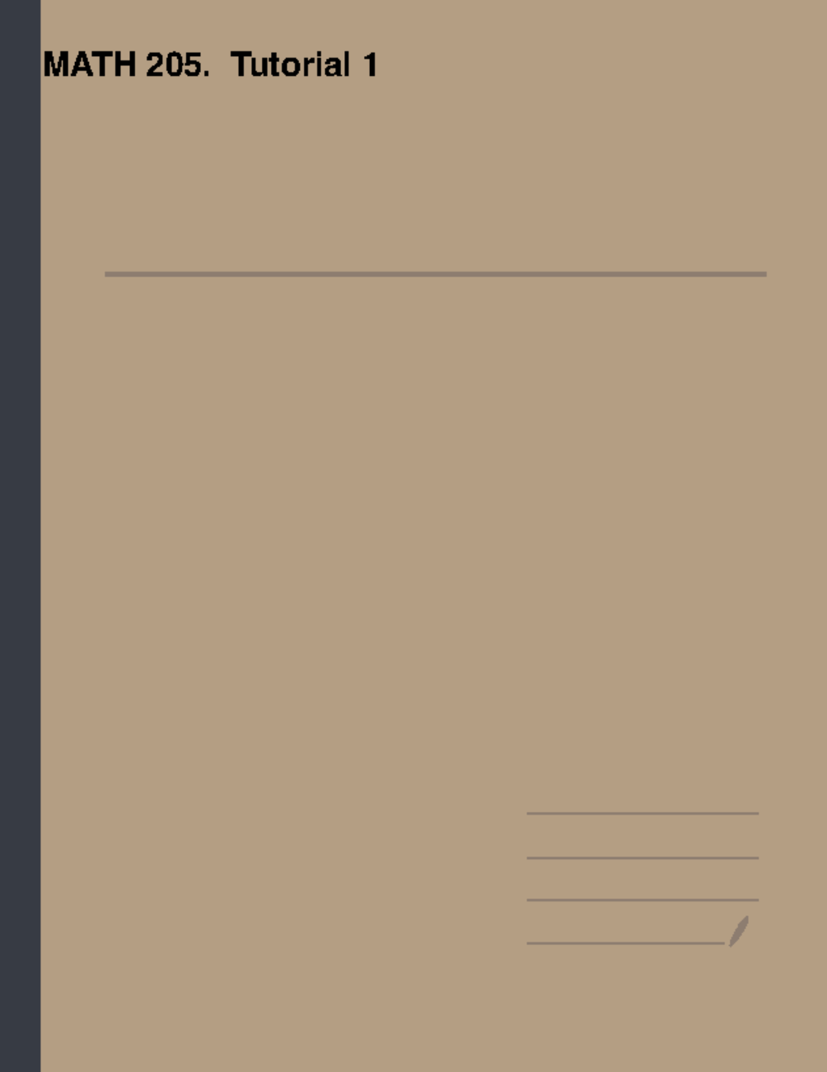 Tut1 - tut1 - MATH 205. Tutorial I’m Yoko, your MATH 205 TA. yokojkato ...