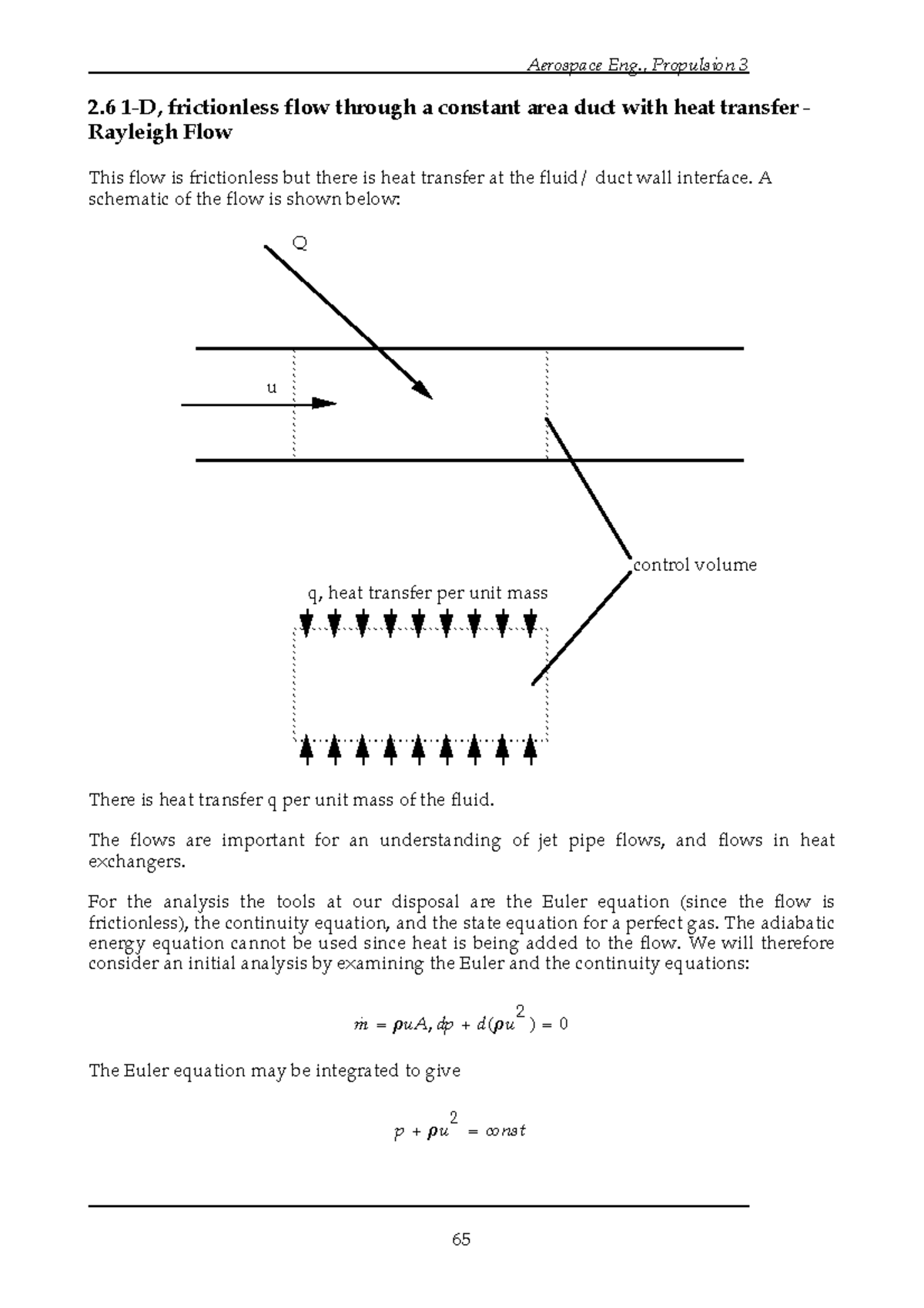 Propulsion 3 Rayleigh line and normal shock - 2 1-D, frictionless flow ...
