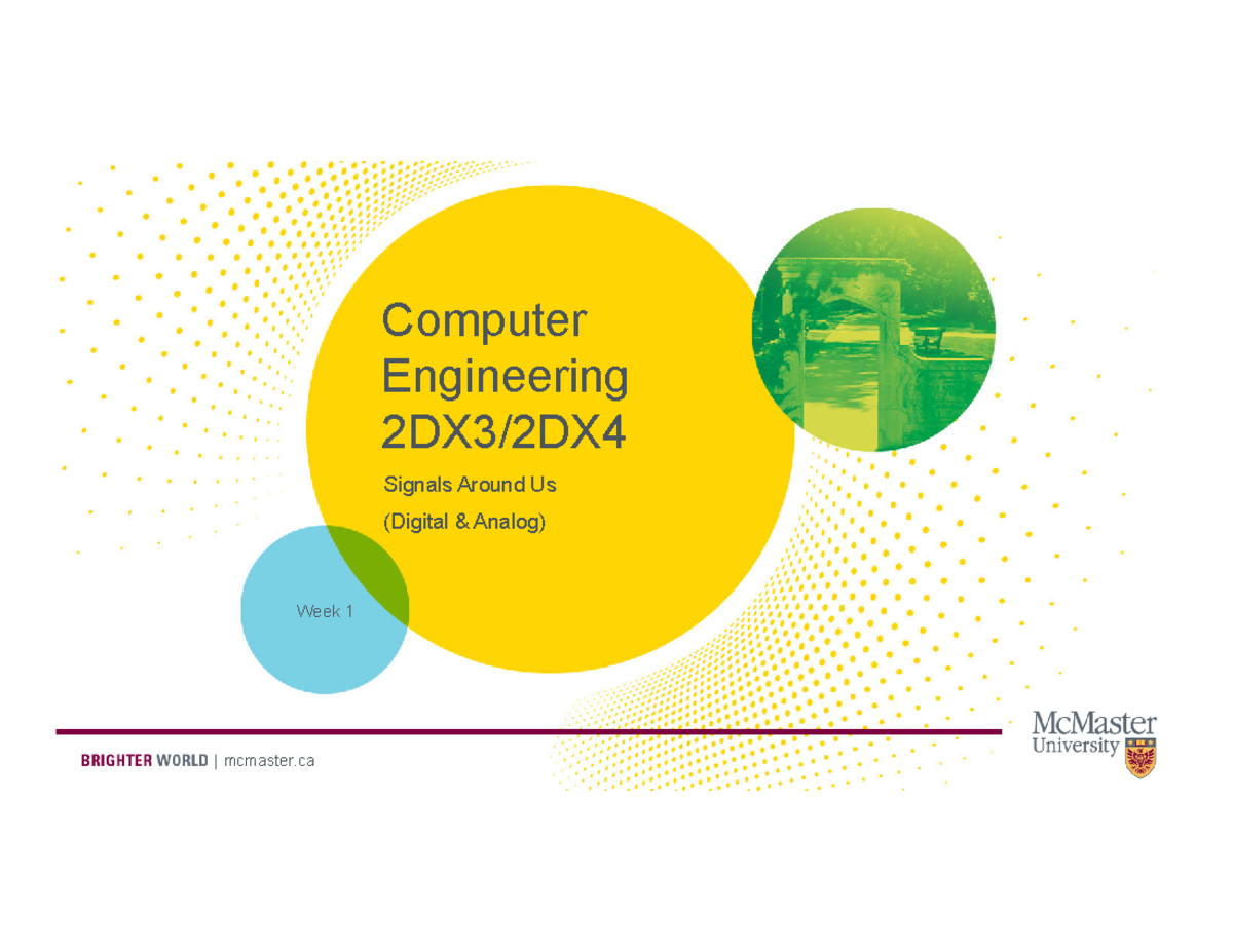 2022 2DX W1 SIgnals around us - mcmaster.camcmaster | Computer Engineering 2DX3/2DX4Signals ...