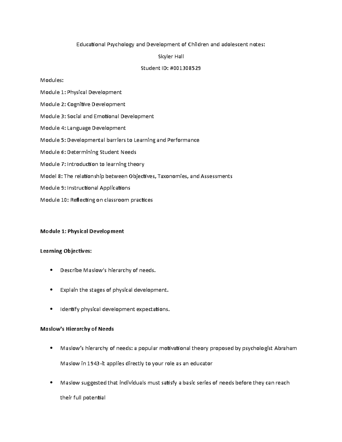 Educational Psychology and Development of Children and adolescent notes ...