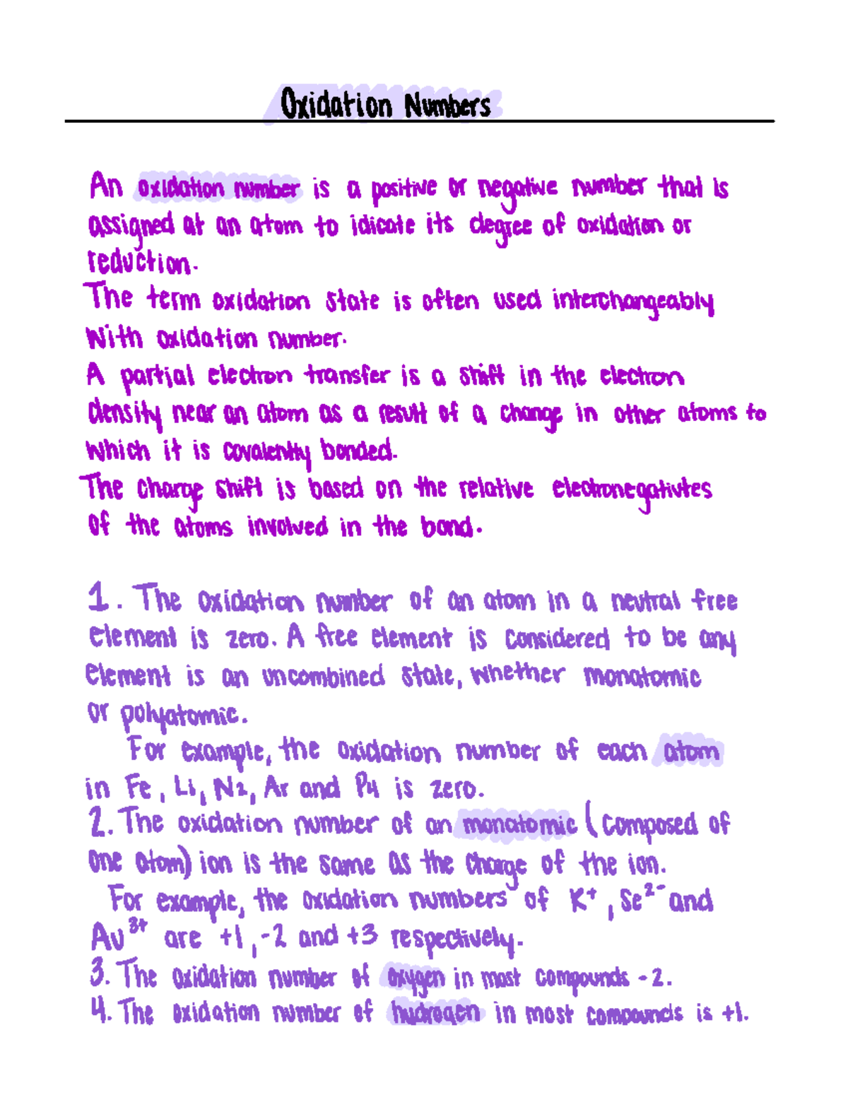 Oxidation Numbers - Chem 103 lecture notes - Oxidation Numbers An ...