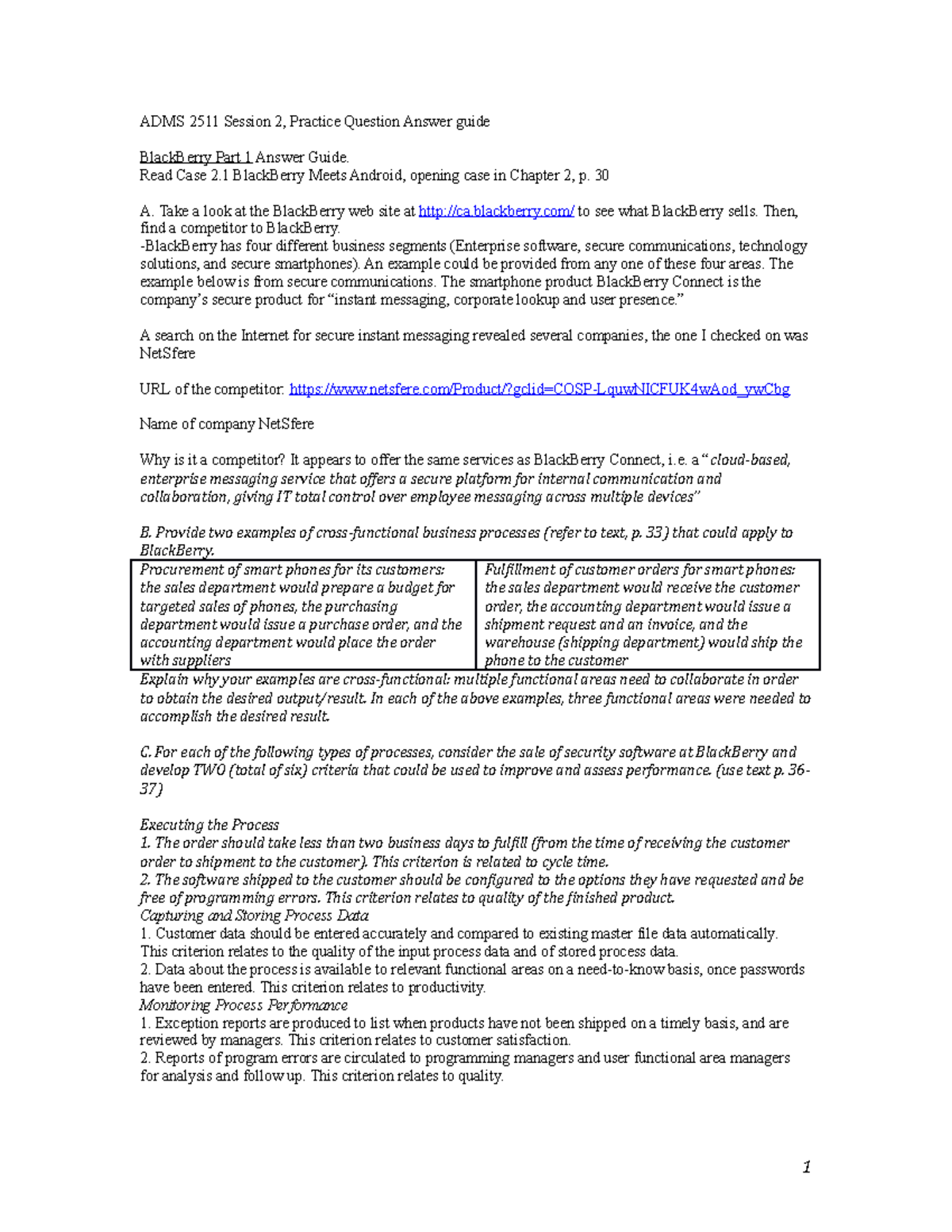 2511 Lecture 2 - Practice Questions Answer Key - ADMS 2511 Session 2 ...