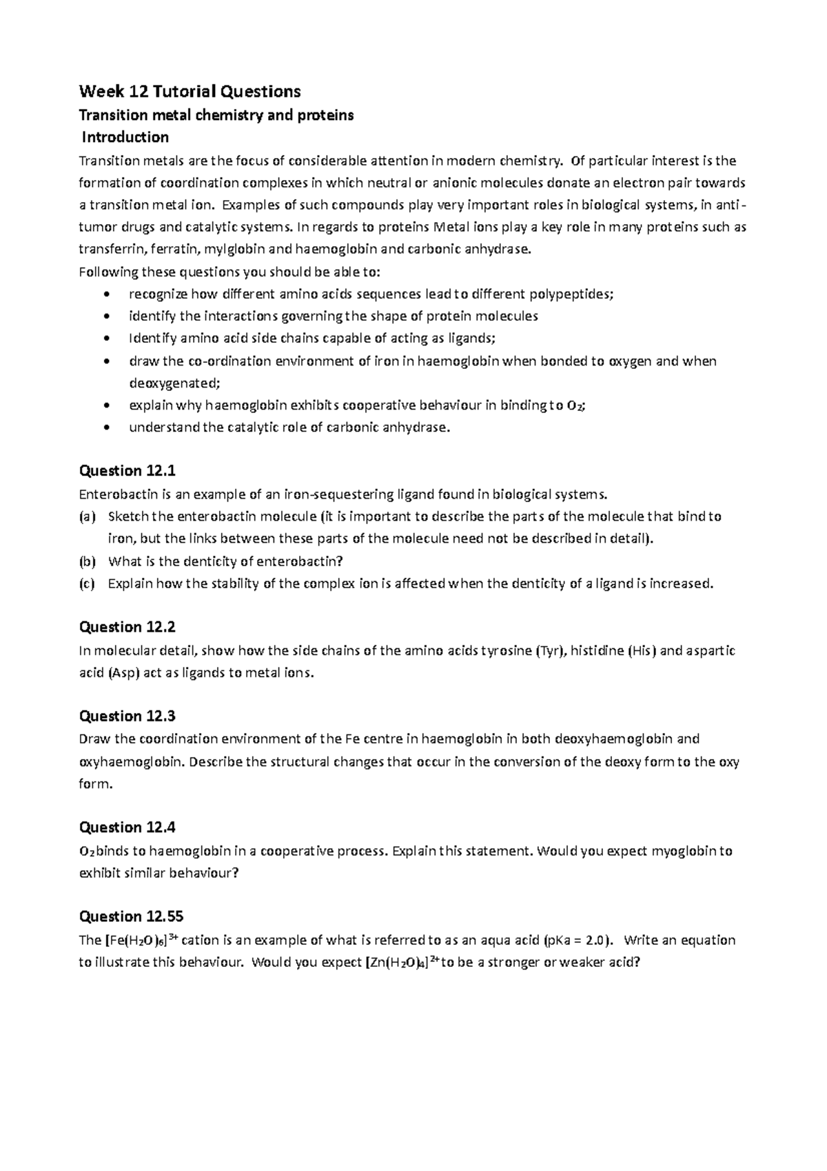 Week 12 Tutorial Questions - Week ϭϮ Tutorial QuestioŶs TraŶsitioŶ ...