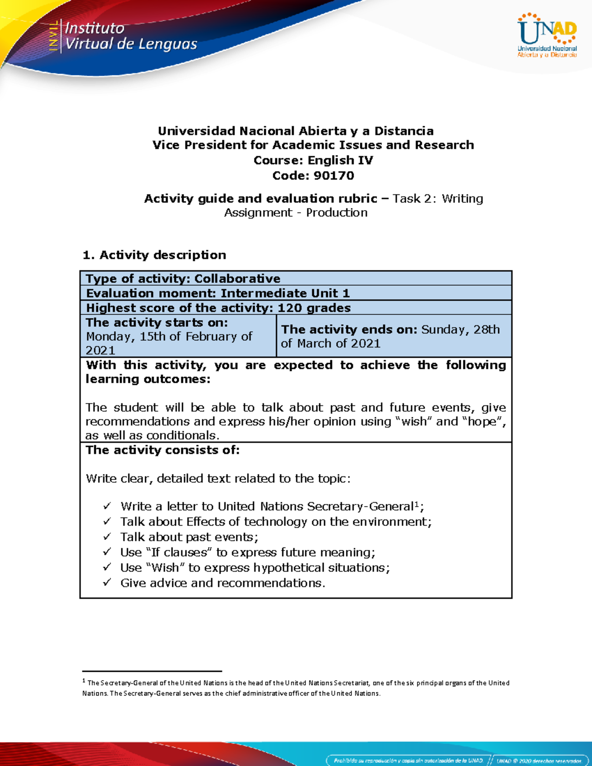 Activity guide and evaluation rubric - Task 2 - Writing assignment ...