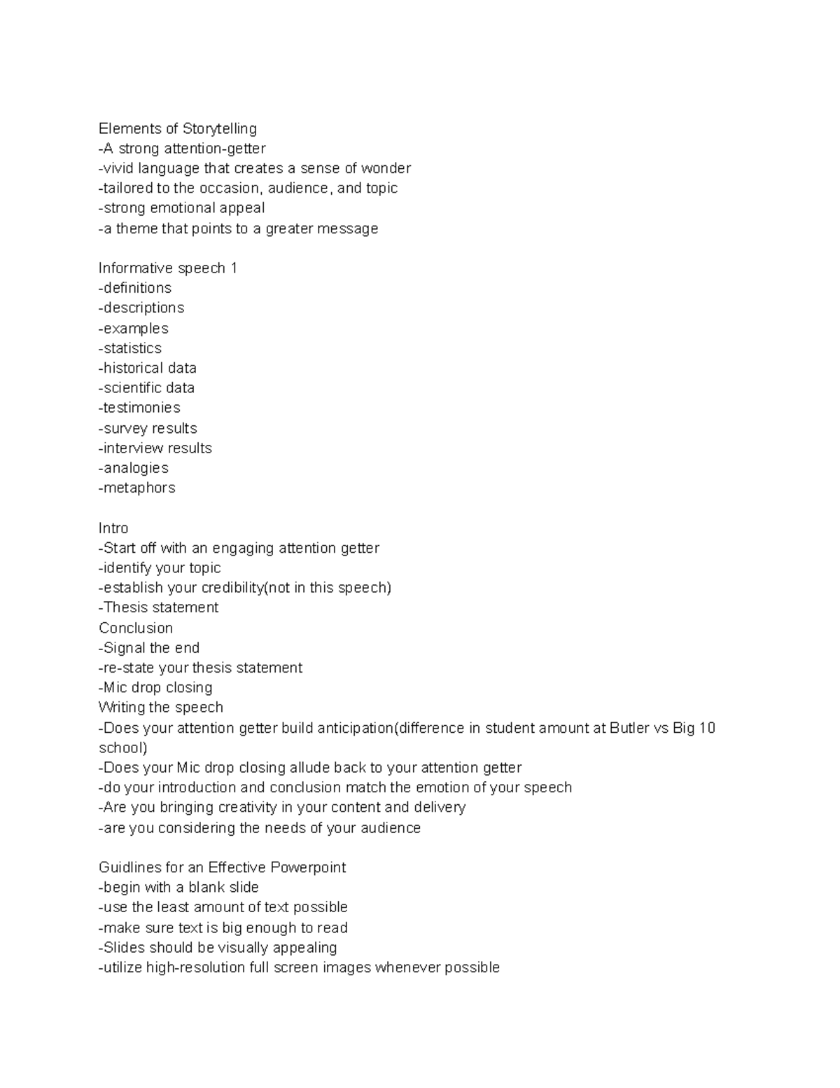 Speech for business notes - Elements of Storytelling -A strong ...