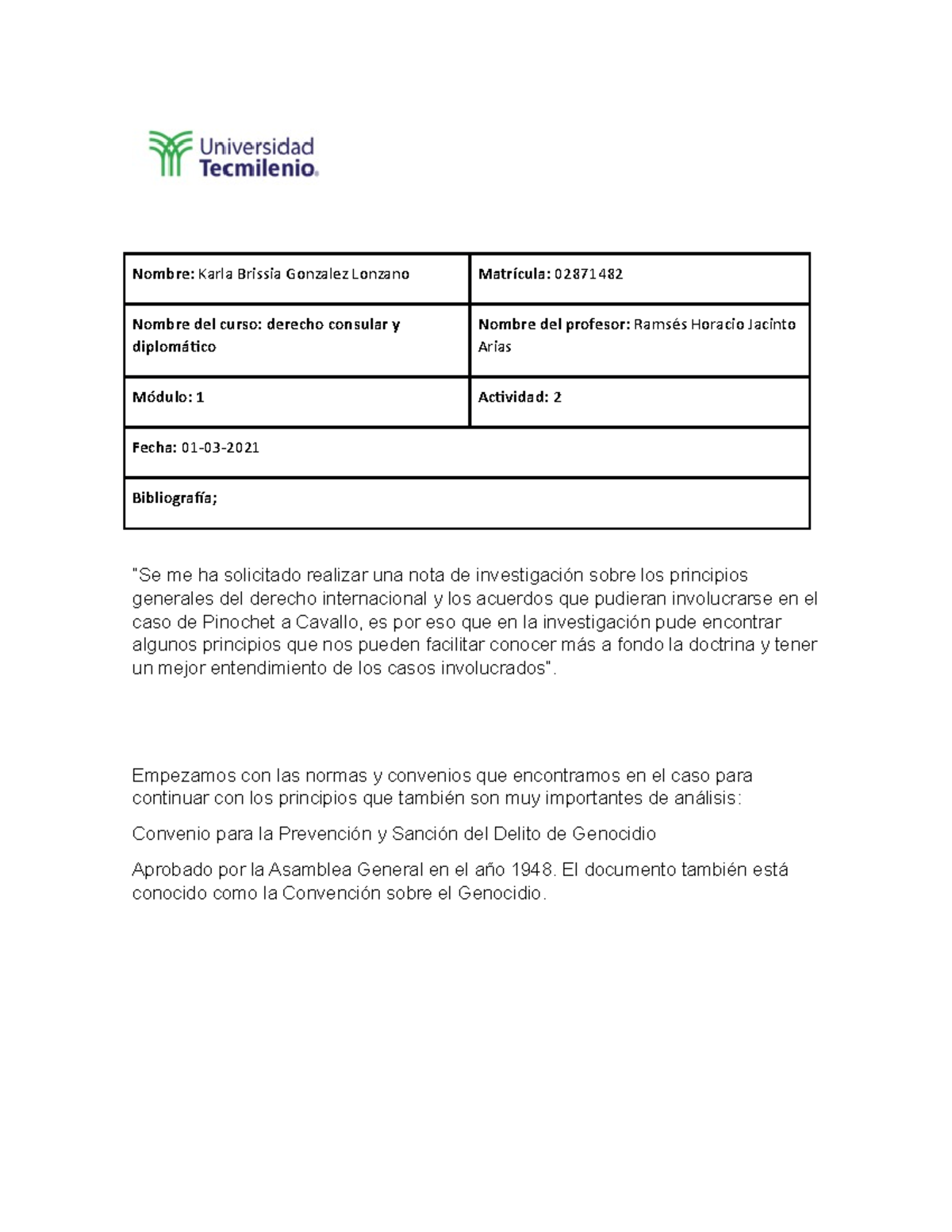 D. consular act - Lecture notes 1 - Nombre : Karla Brissia Gonzalez ...