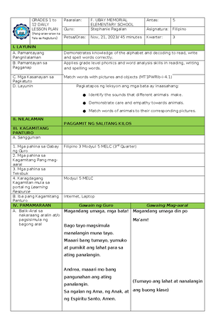 Final DEMO DLP Science 7 - Republic of the Philippines PALAWAN STATE ...