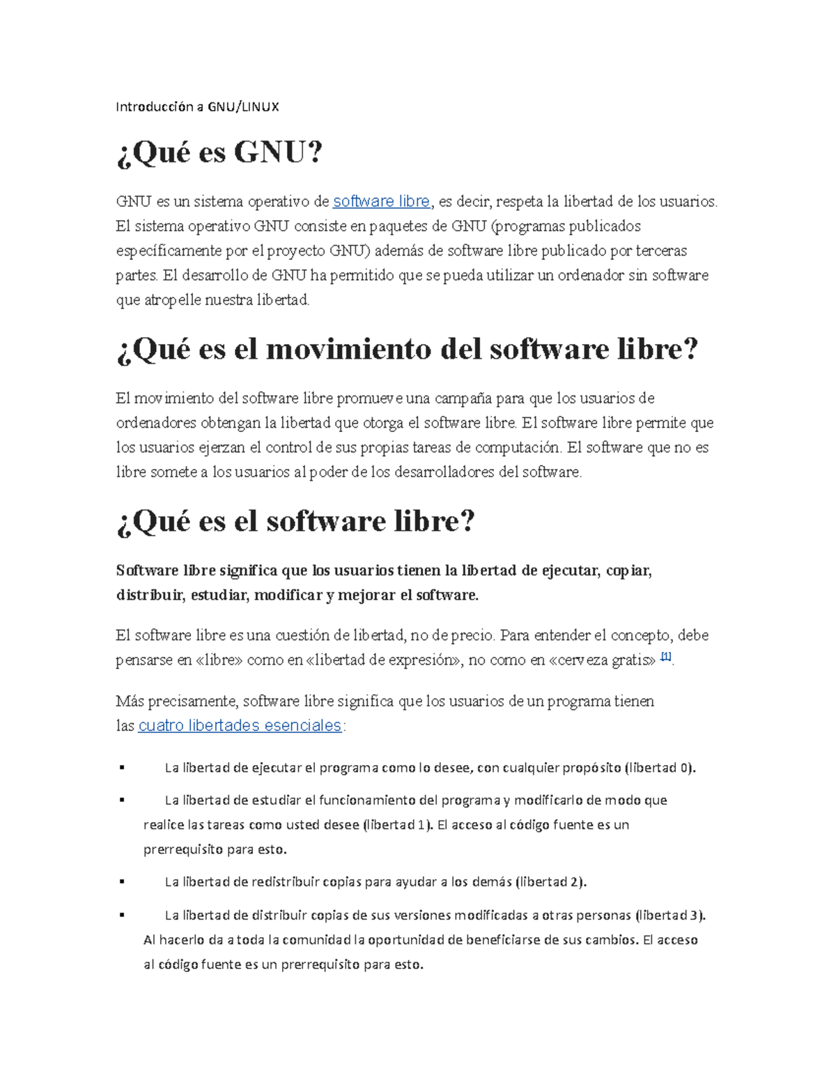 Introducción a GNU Unidad 2 - Introducción a GNU/LINUX ¿Qué es GNU? GNU es un sistema operativo ...