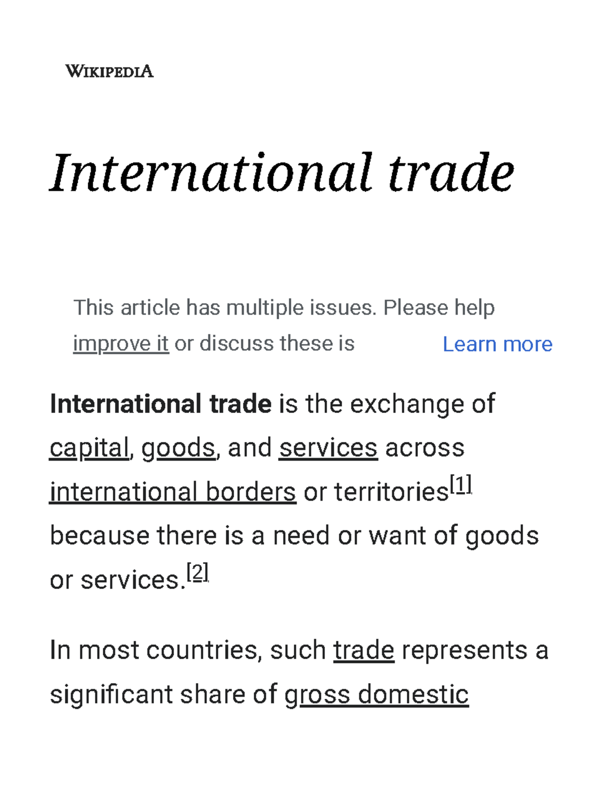International trade - Wikipedia - International trade International ...