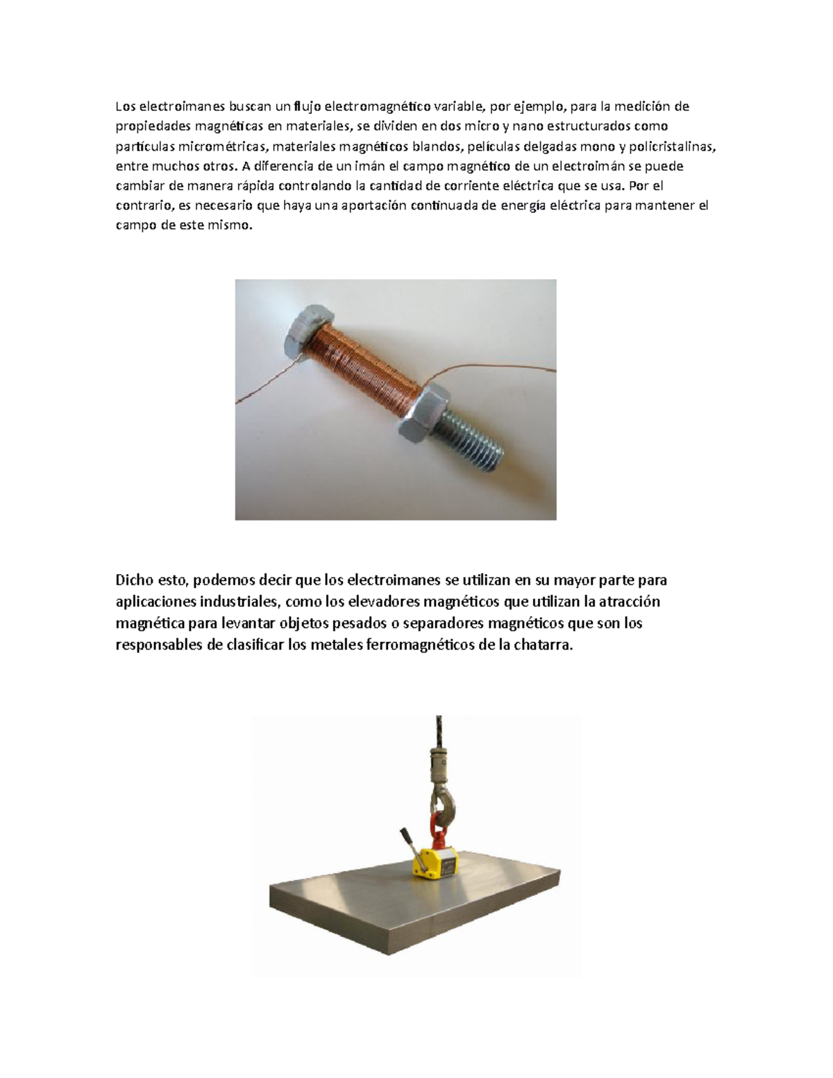 Los electroimanes importancia en la inginieria - Los electroimanes ...