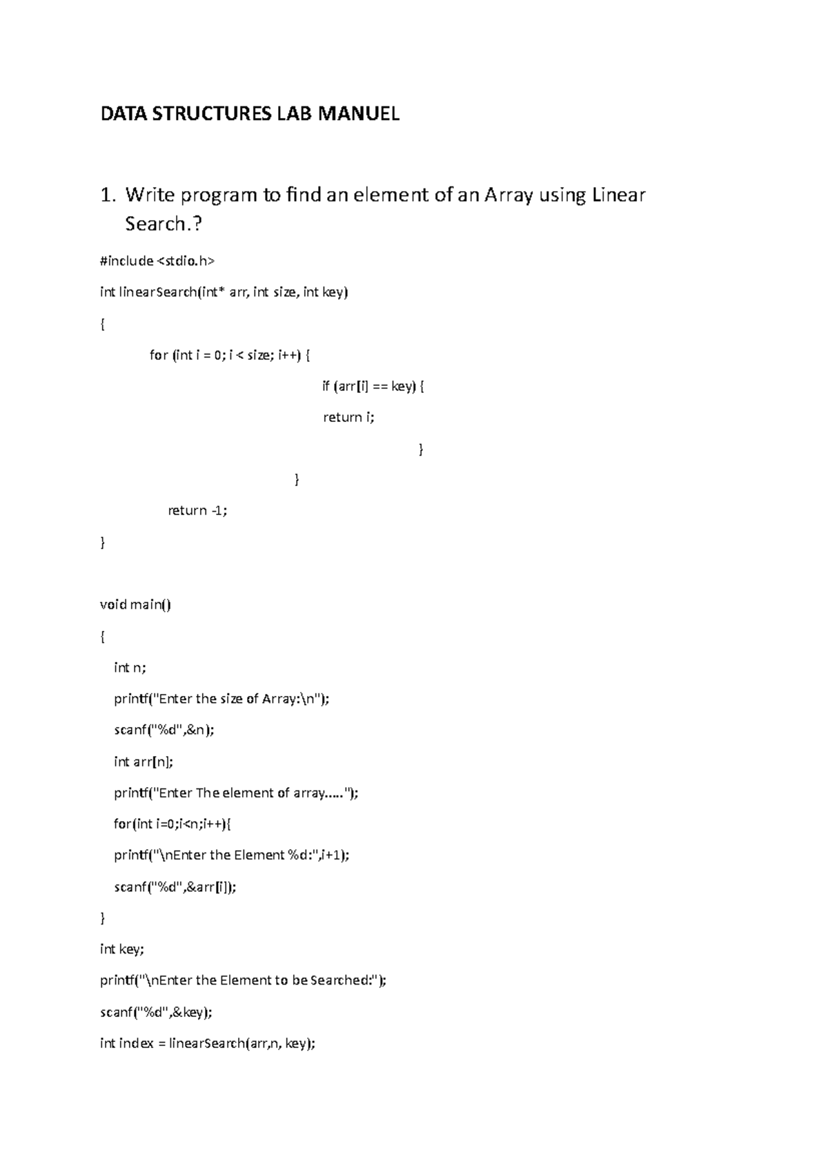 Bda372c4 1246 494d 90c6 B1ecab2ec87d Data Structures Lab Manuel 1 Write Program To Find An 
