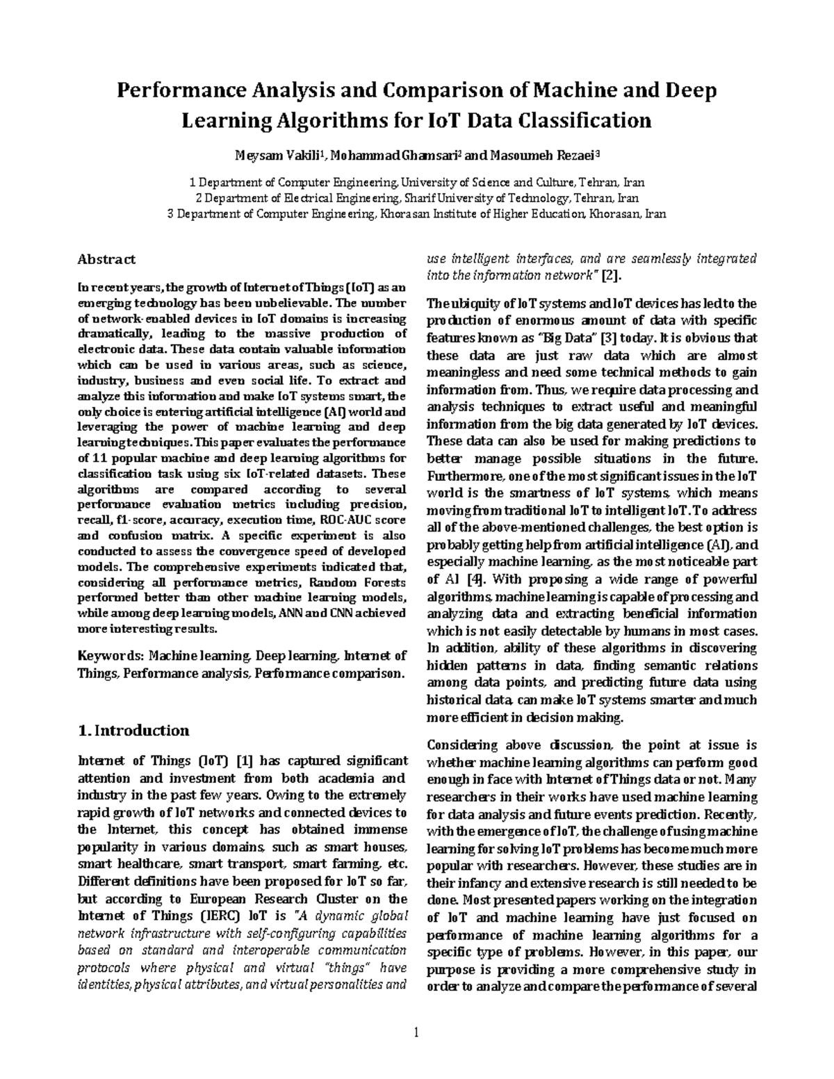 2001 - Review - Performance Analysis and Comparison of Machine and Deep ...