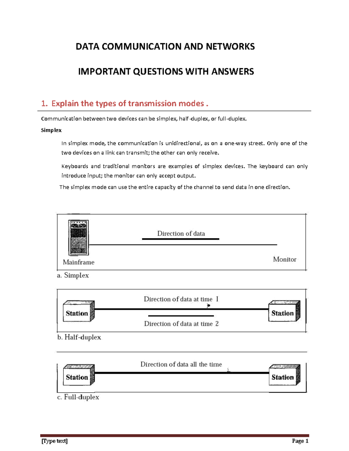 Data communication networks imp questions - DATA COMMUNICATION AND NETWORKS IMPORTANT QUESTIONS ...