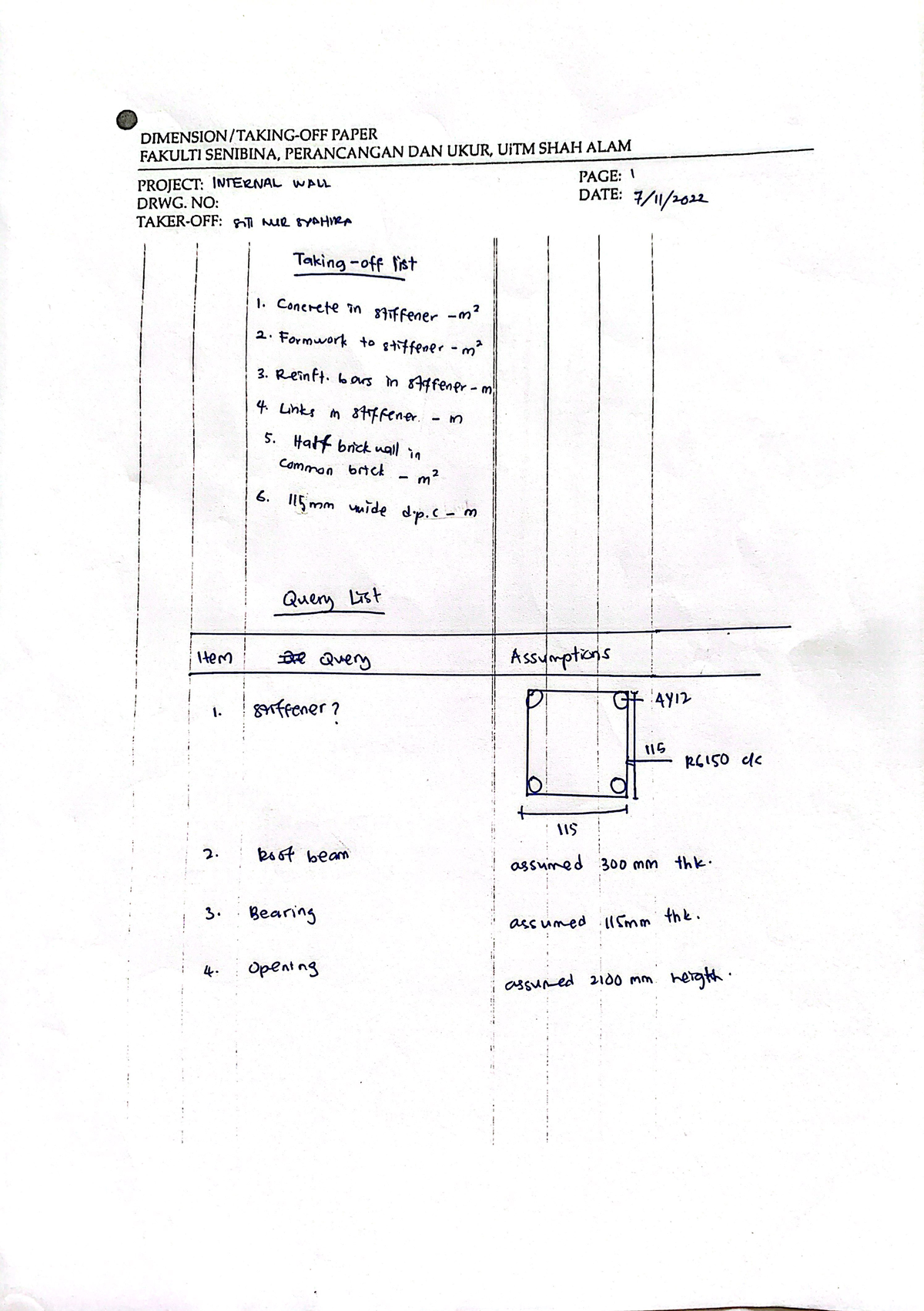 Tutorial 2 BSR512 11-10-2022 11 - Building Surveying - UiTM - Studocu