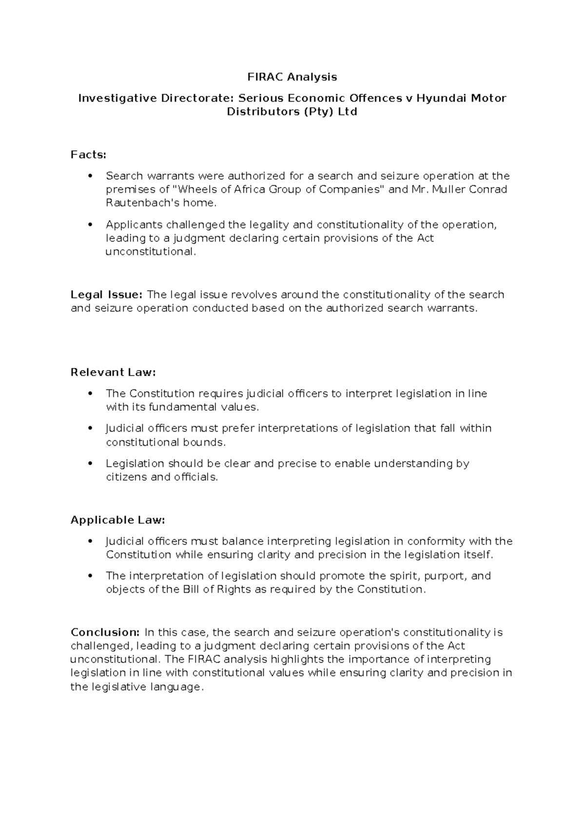 FIRAC Analysis Investigative Directorate: Serious Economic Offences v ...