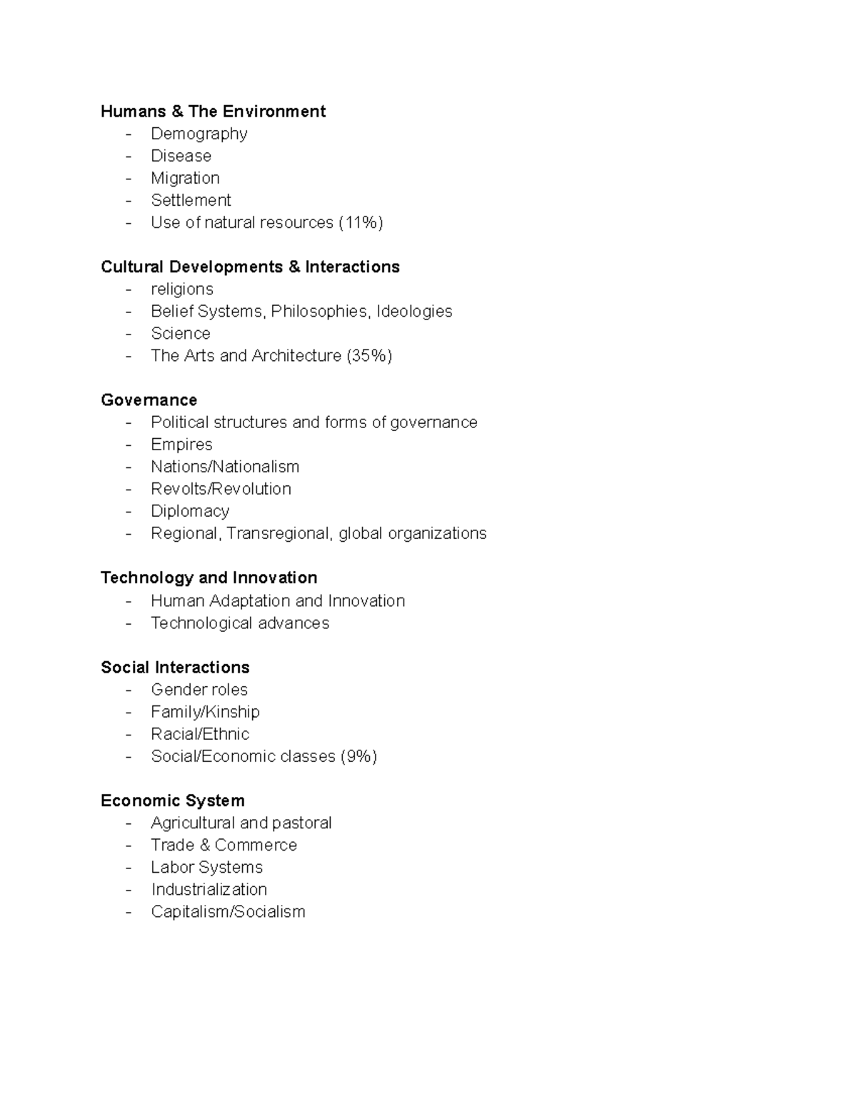 AP World History Modern Notes - Humans & The Environment - Demography ...